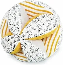 Doudou Textilní aktivní míč s chrastítkem včelka 15 cm / od 0 let