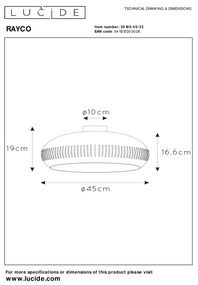 Lucide 30192/45/33 stropní svítidlo Rayco zelené, E27, ø45cm