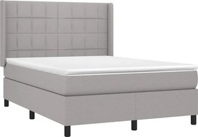 Box spring postel s matrací světle šedá 140 x 200 cm textil 3131433