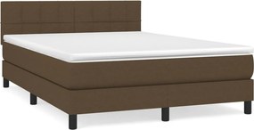 Box spring postel s matrací tmavě hnědá 140x190 cm textil 3140052