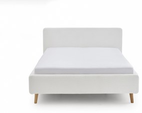 Čalouněná postel MATTIS 160x200 cm S ÚLOŽNÝM PROSTOREM; bílá