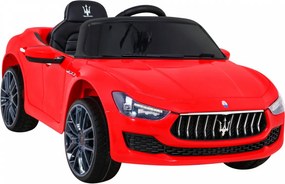 Ramiz Elektrické autíčko Maserati Ghibli na akumulátor červené + dálkové ovládání + pomalý start + EVA + MP3 USB + LED