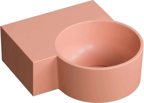 OMNIRES Ovo M+ - Umývátko 34x35 cm, bez přepadu, bez otvoru pro baterii, levé, korálová OVO335UWLCO