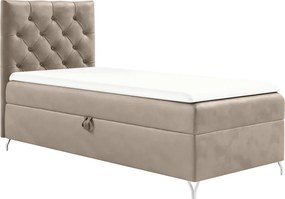 Boxspringová postel, 90x200, béžová látka Velvet, levá, GULIETTE + dárek