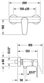 Duravit B.1 - sprchová baterie nástěnná, barva: chrom, B14230000010