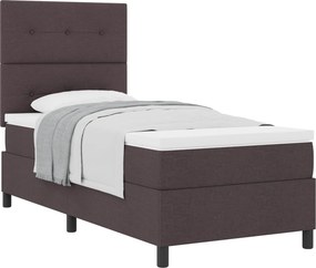 Postel s boxspringem s čelo Tmavě hnědá 80 x 200 cm textil 3339346