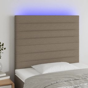 Čelo postele s LED taupe 100x5x118/128 cm textil