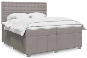 Box spring postel s matrací taupe 200x200 cm textil 3294093
