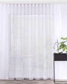 Záclona na řasící pásce Wave barva bílá látka poloprůhledná, pletený vzor