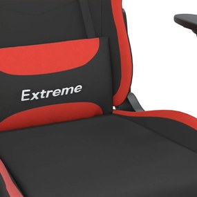 Petromila Herní židle s podnožkou černá a červená textil