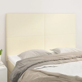Čelo postele krémové 144x5x118/128 cm umělá kůže 3116144