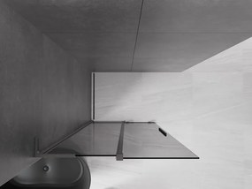 Mexen Velar L, posuvná sprchová zástěna Walk-in 100 x 200 cm, 8mm šedé sklo, grafit broušený, 871-100-003-43-66