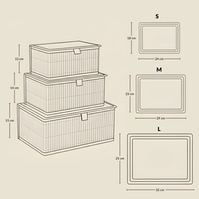 Sada uzavíratelných košíků ve třech velikostech TILVA