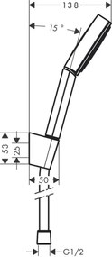 Hansgrohe Pulsify S, sada se sprchovým držákem 105 1jet se sprchovou hadicí 1250 mm, matná bílá, HAN-24301700