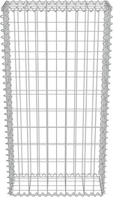 Gabionová zeď s kryty z pozinkované oceli 50 x 20 x 100 cm 143576