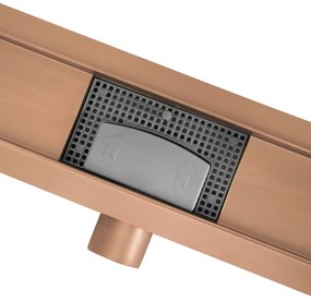Rea Neox, nerezový sprchový odtokový žlab 50cm, 2v1, měděná matná, REA-G4896