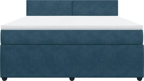 Box spring postel s matrací modrá 180 x 200 cm samet 3287804