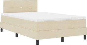 Postel s boxspringem s čelo Krémová 120 x 190 cm textil 3338676