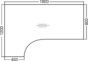Ergonomický stůl ProOffice A 180 x 120 cm, levý, divoká hruška