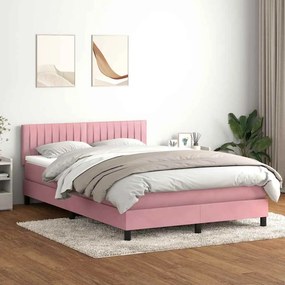 Box spring postel s matrací růžová 160x210 cm samet 3316412