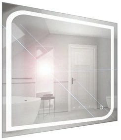 Comodo Zrcadlo závěsné s pískovaným motivem a LED osvětlením Nikoletta LED 6 Typ: dotykový vypínač, Rozměry (cm): 60x65 - (Nikoletta LED 6/60 TS)