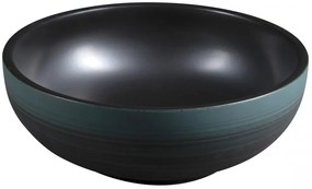 Sapho PRIORI keramické umyvadlo na desku, Ø 41cm, černá/zelená PI039