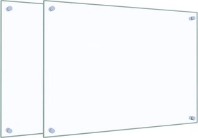 Kuchyňské panely 2 ks průhledné 70 x 50 cm tvrzené sklo 3315790