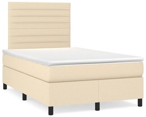 Box spring postel s matrací krémová 120x190 cm textil 3269893