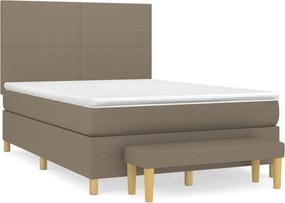 Box spring postel s matrací taupe 140x200 cm textil 3137001