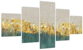 Obraz - Textrura se zlatým dekorem (125x70 cm)