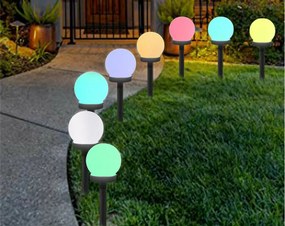 Verk Group 4x rgb solární zahradní kuličková lampa 10 cm
