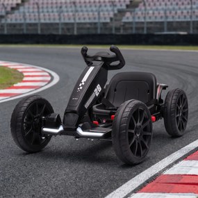 AIYAPLAY Elektrické dětské go-kart 12V, gokart se 2 motory, sedadlo nastavitelná ve 4 polohách, plynulý start, EVA kola, LED světlomety