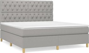 Box spring postel s matrací světle šedá 160 x 200 cm textil 3142585
