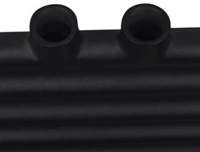 Žebříkový radiátor na ručníky - rovný - ústřední topení - černý | 500x764 mm