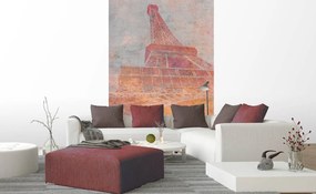 DIMEX | Vliesová fototapeta na zeď Abstrakt Eiffelova věž II. MS-2-0376  | 150 x 250 cm | oranžová, růžová, vícebarevná