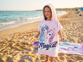 Dětské pončo MAGICAL růžové 60x120 cm