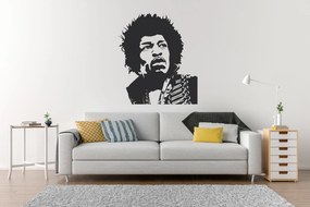 Lepy.cz Samolepka na zeď Jimi Hendrix Velikost (šířka x výška): 95x110cm, Barevná varianta: Bílá