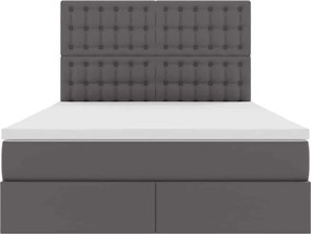 Postel s úložným prostorem s čelo Šedá 140 x 190 cm Umělá kůže 3371667