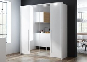Casarredo - Komfort nábytek Šatní skříň EDMONTON 210 s osvětlením, bílá
