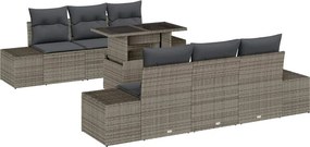 Set pohovek 7 ks Šedá polyratan 3349105