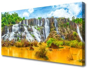 Obraz na plátně Vodopád Stromy Příroda 100x50 cm
