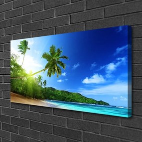 Obraz na plátně Pláž Moře Palma Krajina 140x70 cm