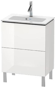 Duravit L-Cube - Umyvadlová skříňka Compact, 86x62x39 cm, 2 zásuvky, lesklá bílá LC667302222