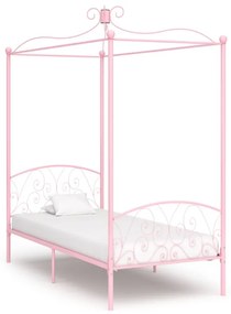Rám postele s nebesy růžový kovový 90 x 200 cm,  284486 HangarStore.cz