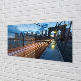 Obraz na skle Mrakodrapy bridge river 120x60 cm