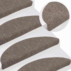 Schodové rohože samolepicí 10 ks 56 x 17 x 3 cm béžové půlkulaté 149693