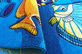 BE Dětský koberec Smart Kids 22308 BLUE - modrý obdélníkový, ryba Rozměr: 120x180 cm