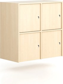 Nástavba pro skříně FRAME, 4x dveře, 872 x 450 x 854 mm, cylindrický zámek, bříza