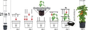 Květináč na pěstování rajčat GROWER antracit
