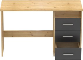 PC stůl, dub artisan/grafit, LARISTOTE NEW